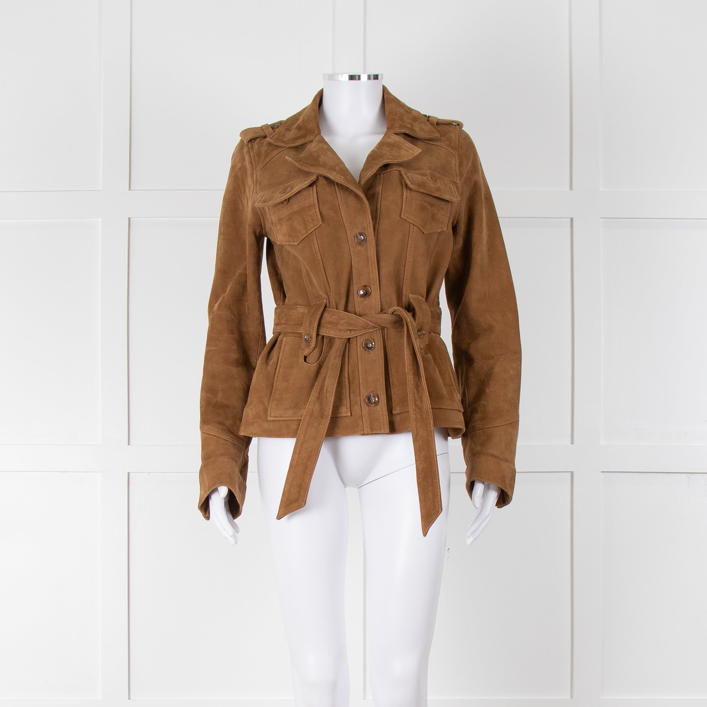 Paige Camel Suede Safari Jacket with Belted Waist – Phoenix Style