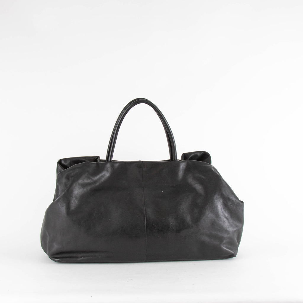 The Row Elio Bourse Black Calf Leather Tote – Phoenix Style