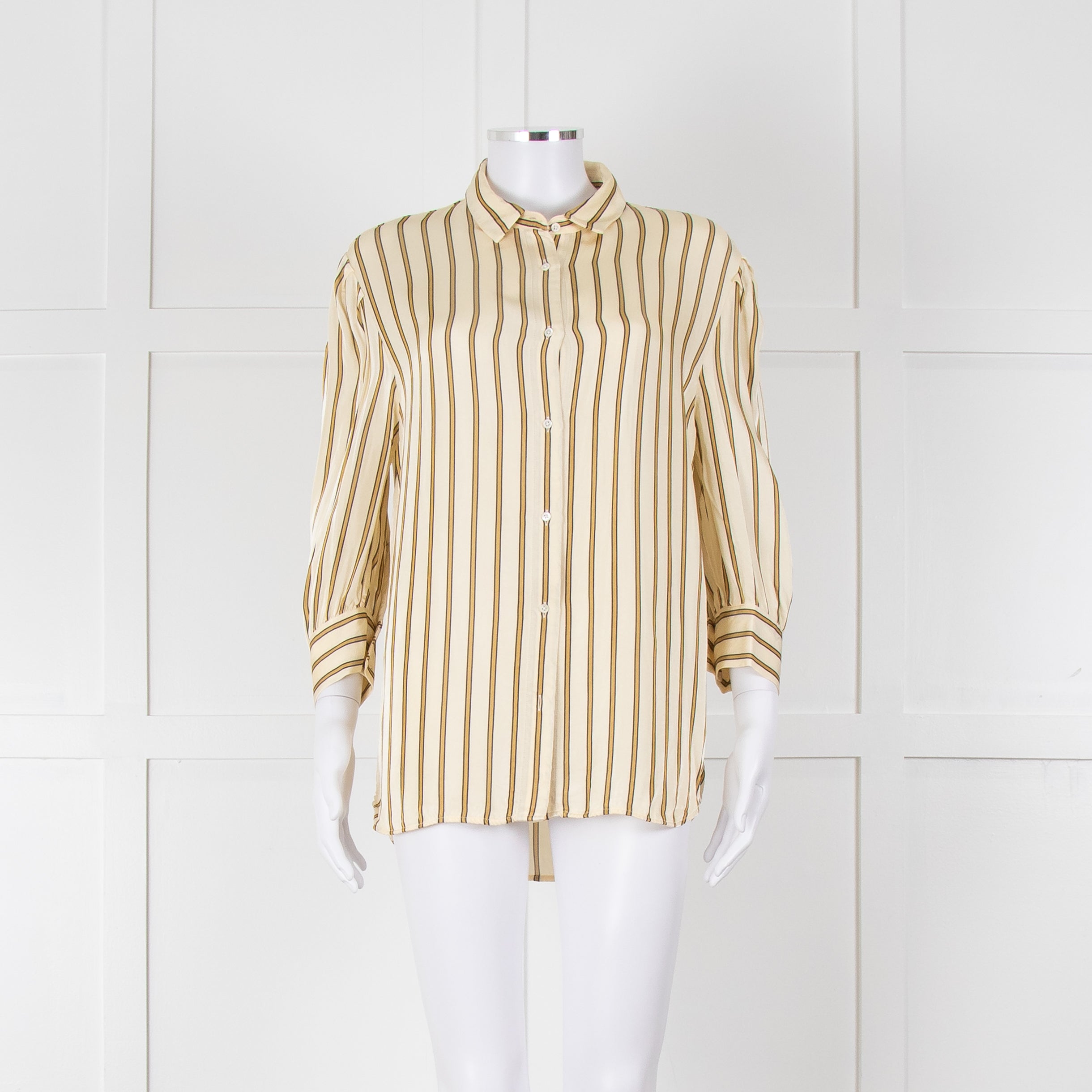 Sandro Yellow Striped 3/4 Sleeve Shirt – Phoenix Style