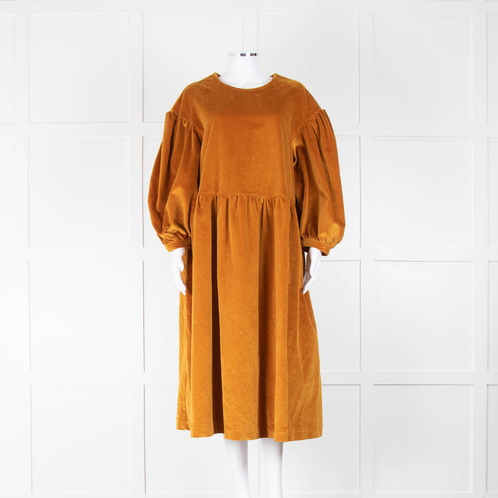 The Meaning Well Mustard Velvet Puff Sleeve Margot Dress – Phoenix Style