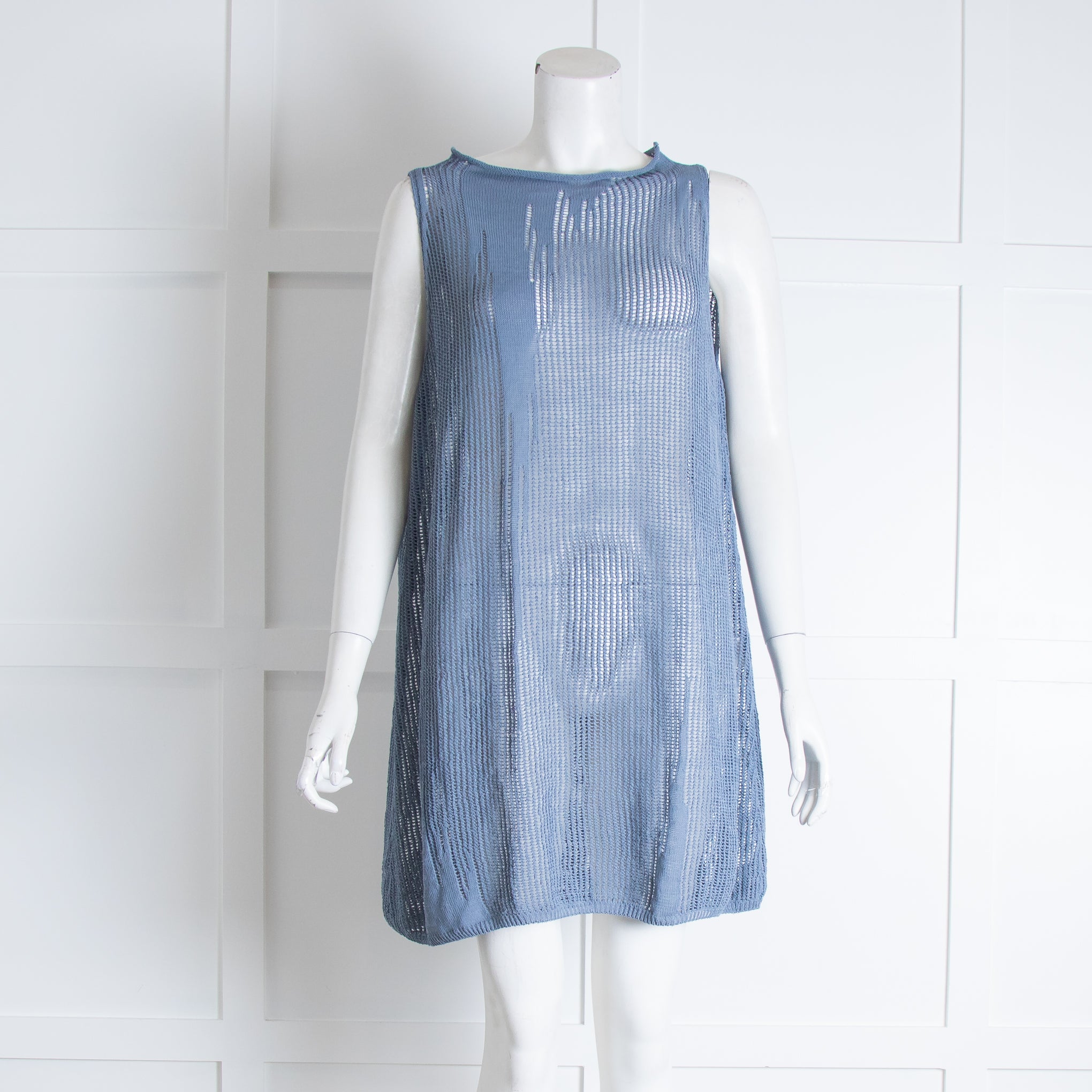 Sarah Pacini Pale Blue Knitted Sleeveless Mini Dress – Phoenix Style