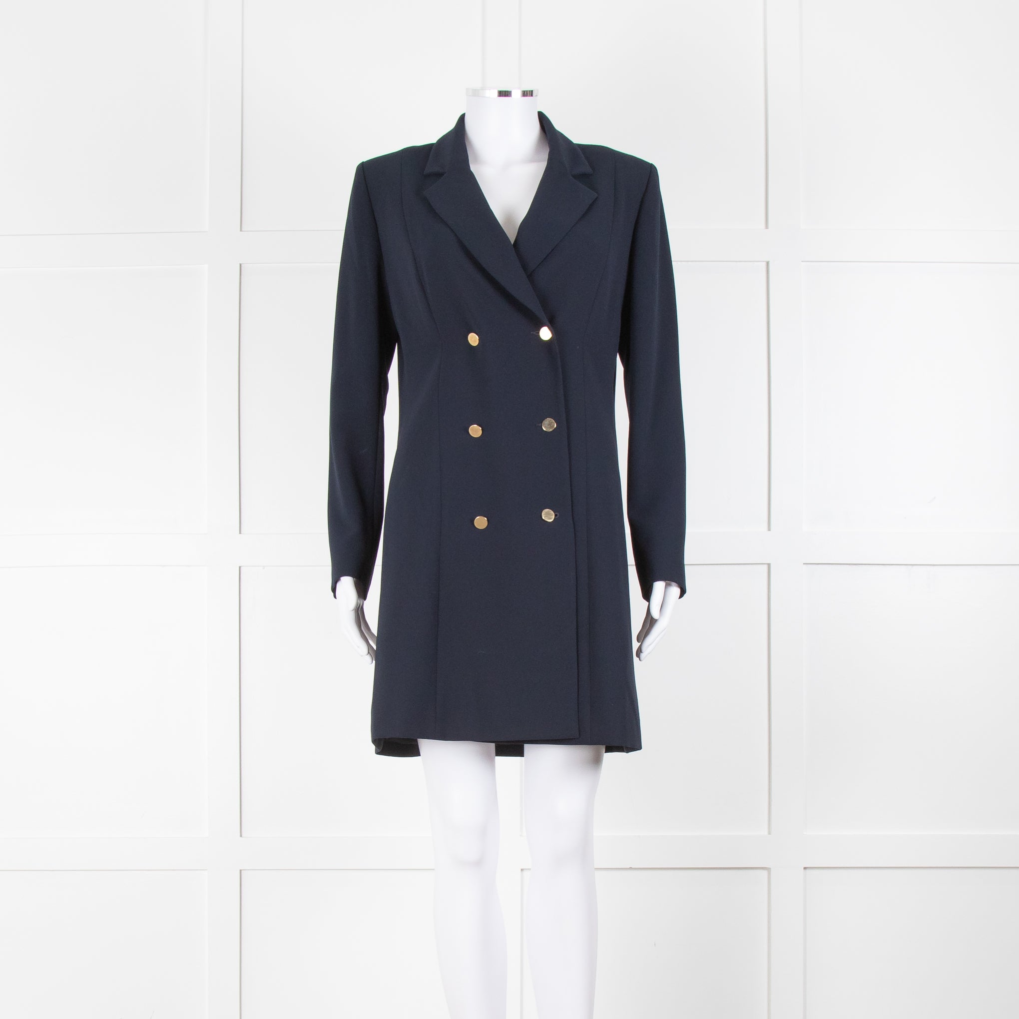 Claudie Pierlot Navy Duster Coat with Gold Buttons – Phoenix Style