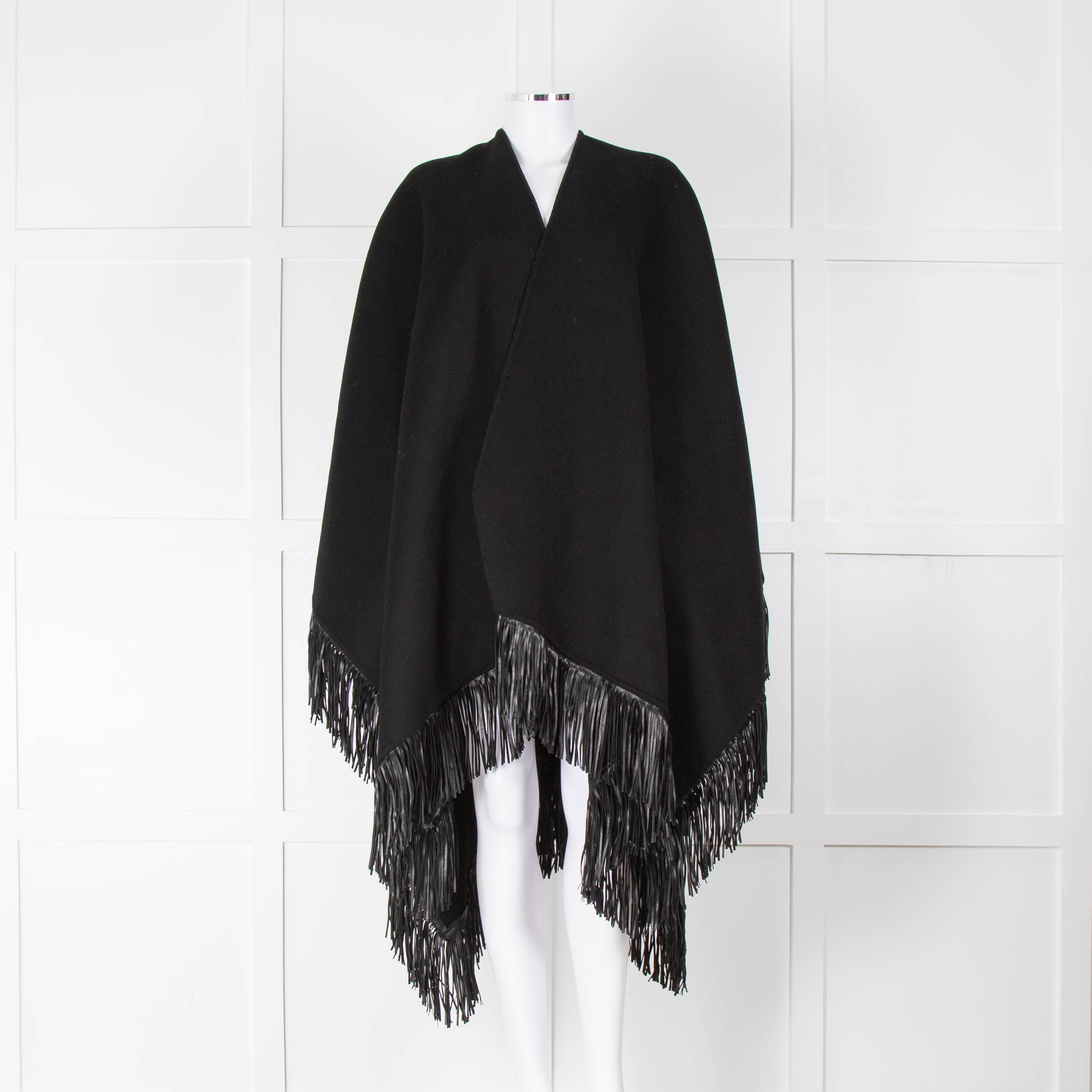 Joseph Black Wool Cape with Tassels – Phoenix Style