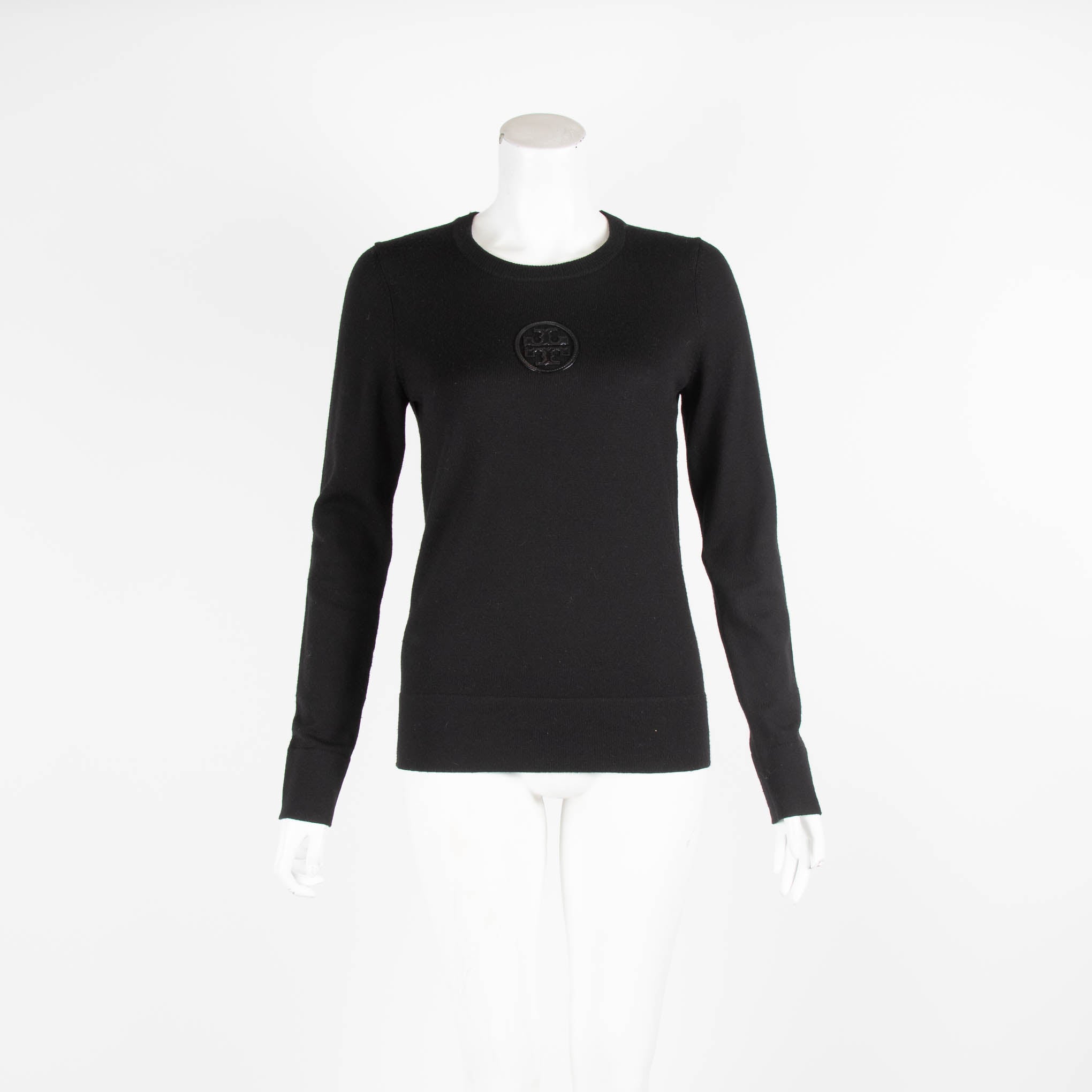 Tory Burch Black Wool Logo Round Neck Jumper – Phoenix Style