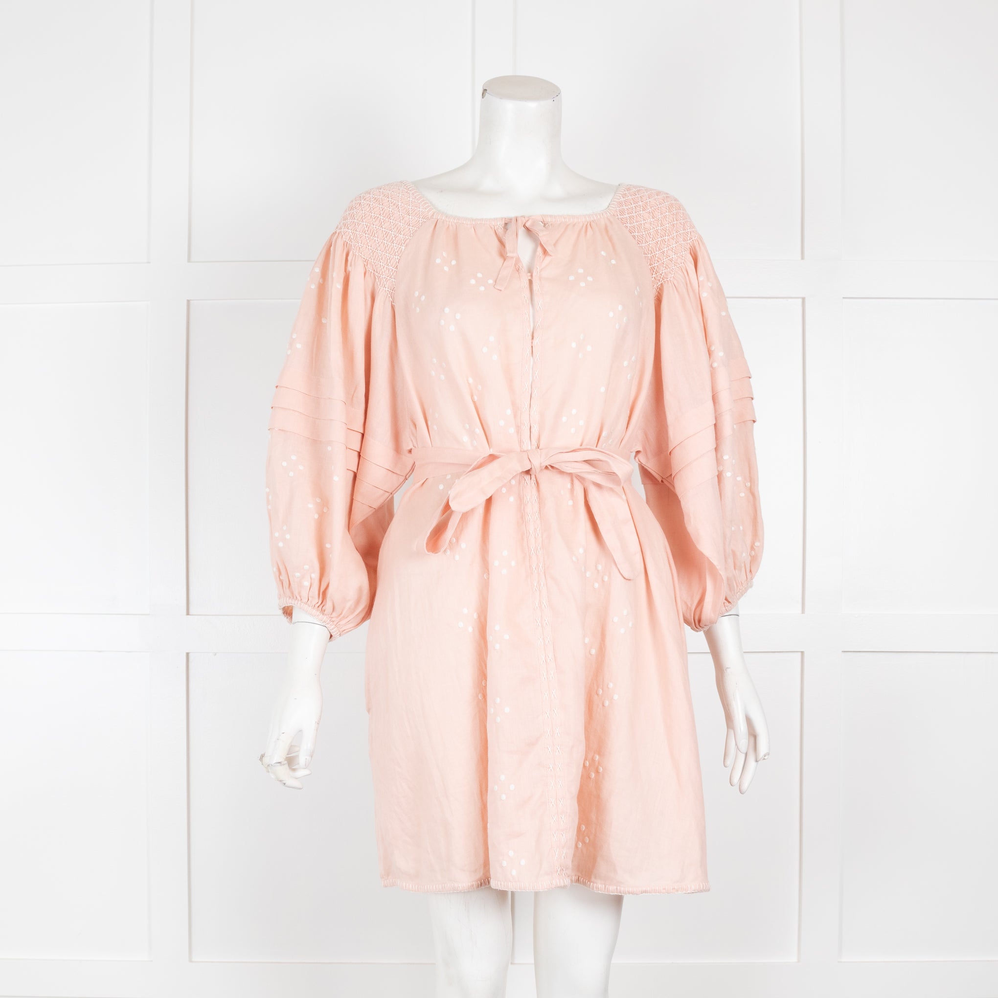 Innika Choa Pink Linen Smock Mini Dress – Phoenix Style